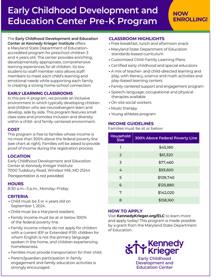 Early Learning Classrooms | Kennedy Krieger Institute