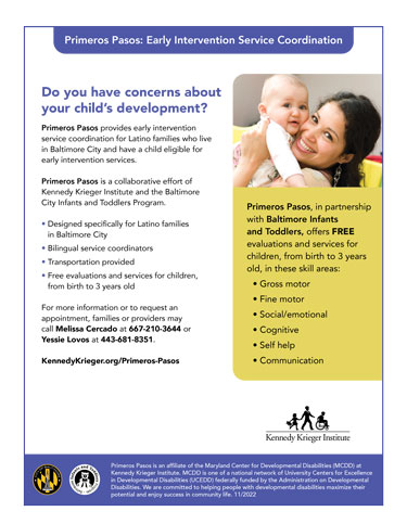 Primeros Pasos | Kennedy Krieger Institute